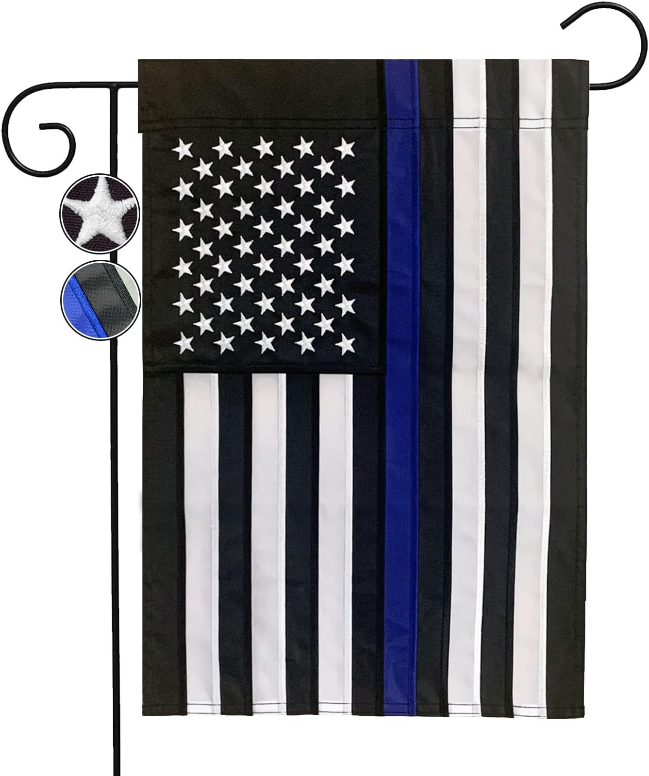 Amazon.com : TSMD Thin Blue Line American Police Stick Flag Small Mini ...