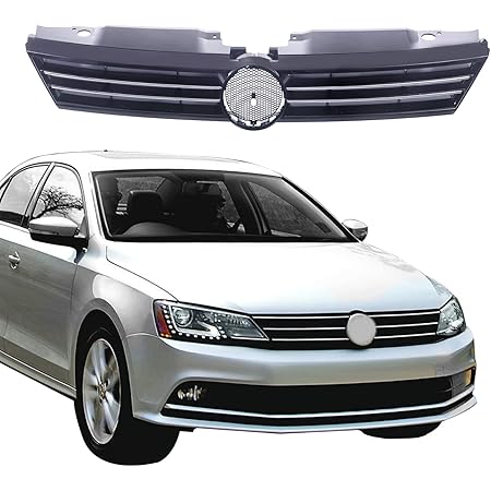 Amazon.com: CarPartsDepot Chrome Shell and Black Insert Grille with ...