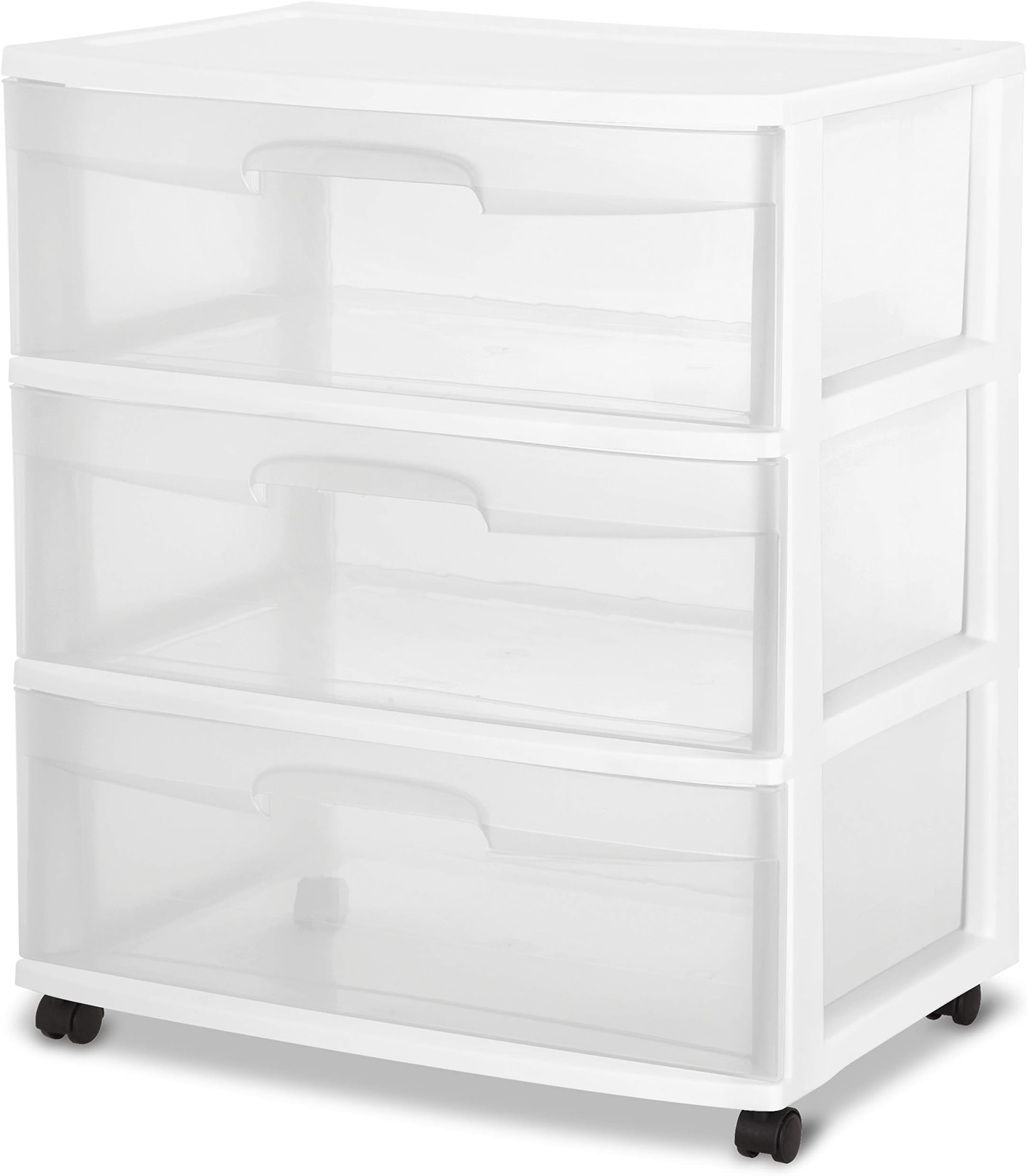 Amazon.com: Medium Rolling Plastic Storage Drawer Cart with 3 Clear ...