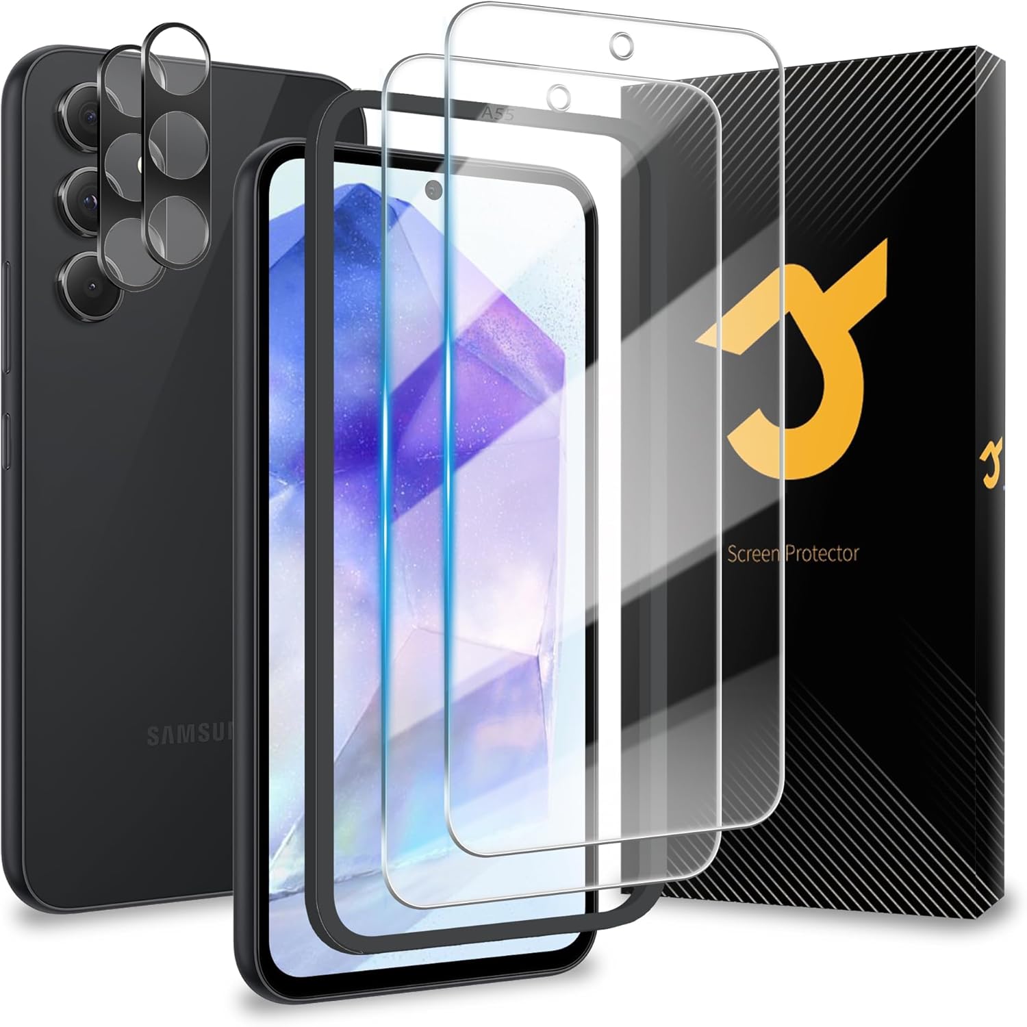 JZG 2 Pack Screen protector for Samsung A55 Screen Protector+2 Pack ...