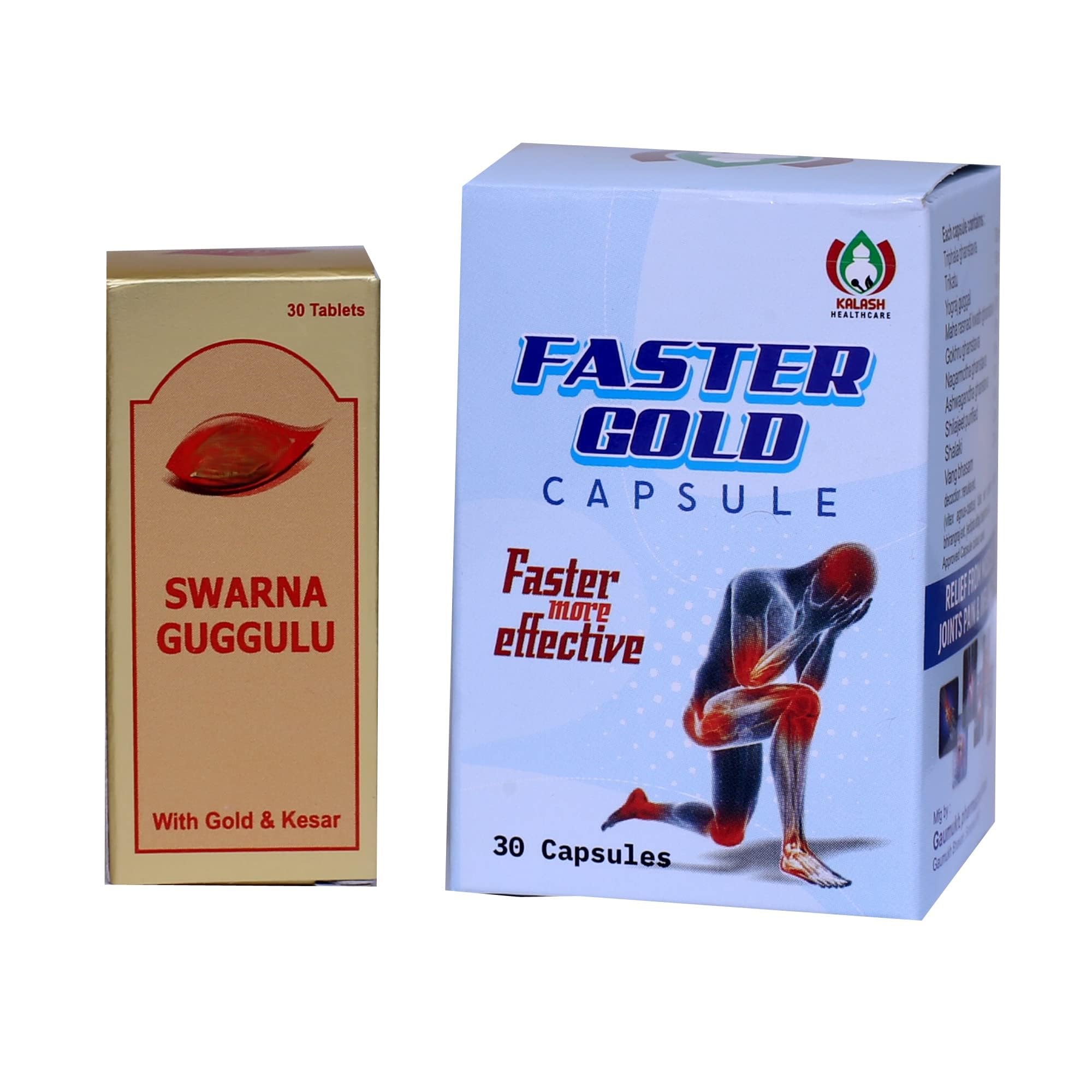 Buy Gugglu (With Gold) 30 Tablets With Faster Gold 30 Capsules Online ...