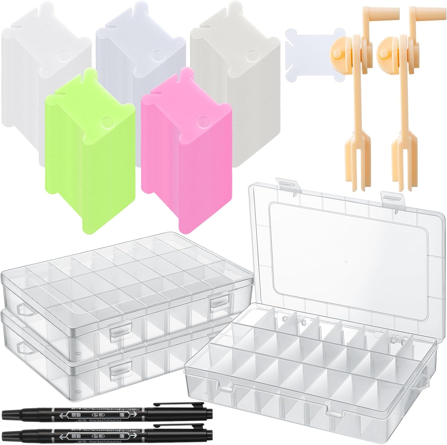 Amazon.com: GlikCeil 507 Pcs Embroidery Floss Organizer Kit - 2 ...