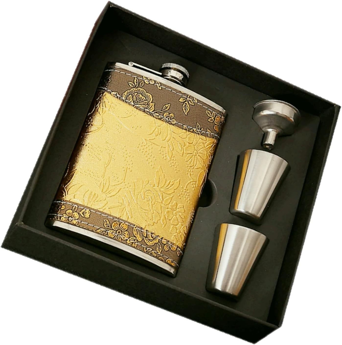 Amazon.com | 8oz Women's Flasks for Liquor – Vintage Golden Stainless ...