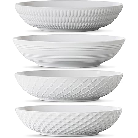 Amazon.com: Maison Neuve Premium Porcelain White Dinner Bowls [Set of 4 ...