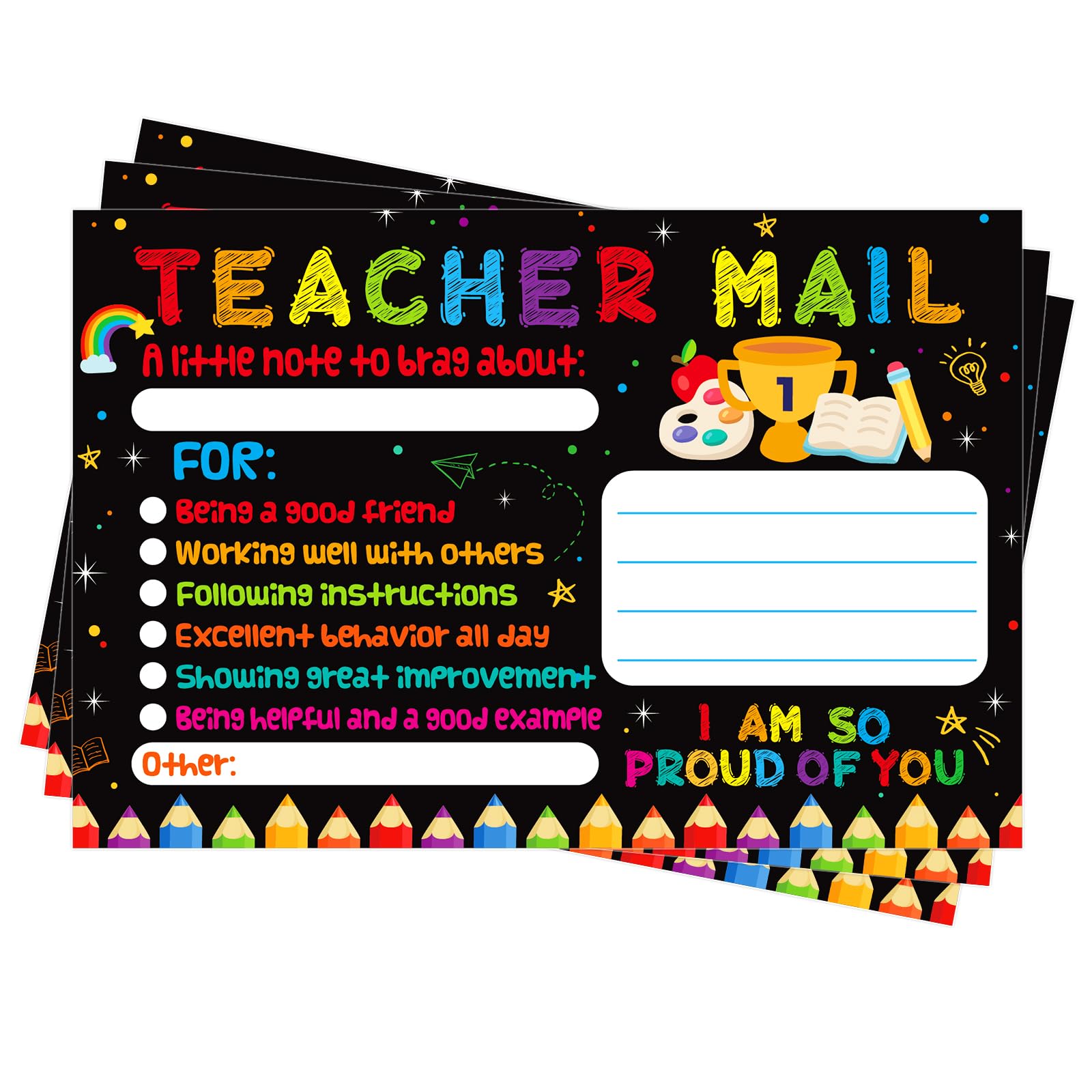 Positive Behavior Cards 50Pcs Teacher Mail Notes – For Parents ...