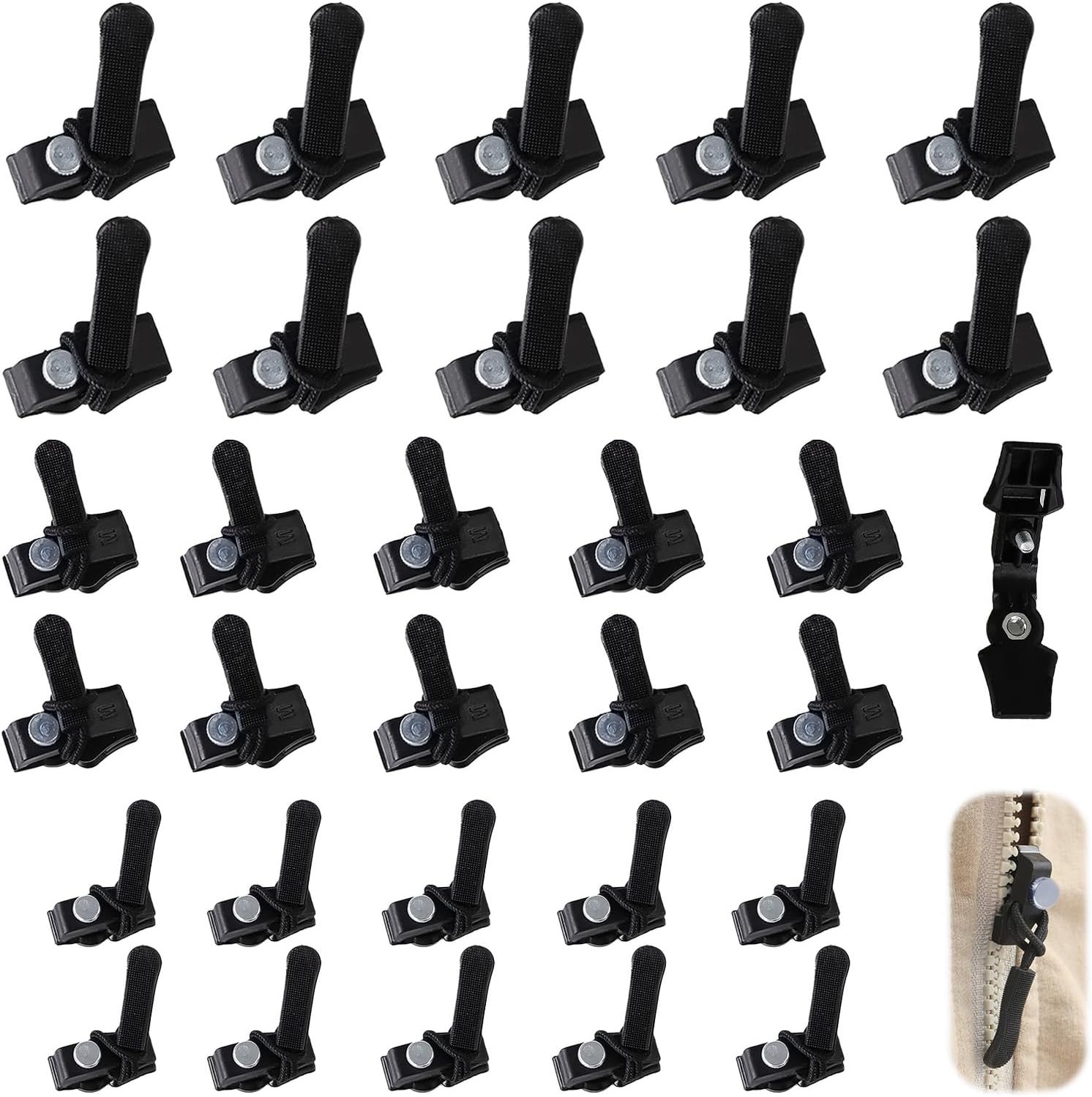 Amazon.com: 30Pcs Zipper Repair Kit Universal Zipper Fixer, Plastic ...