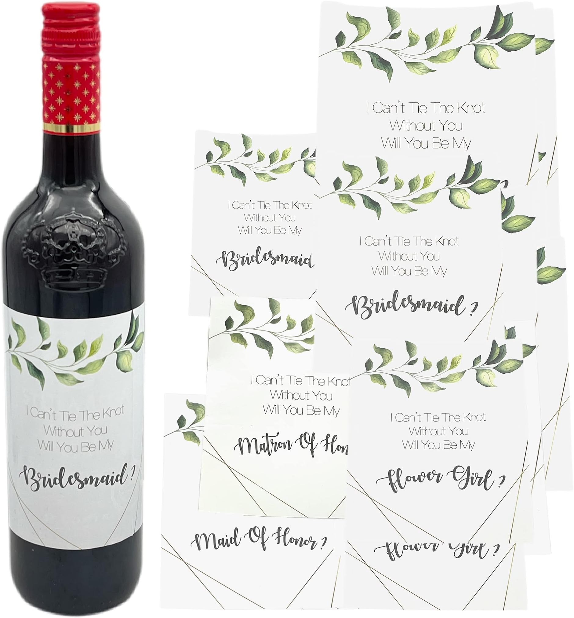 Amazon.com: Set of 8 Greenery Will You Be My Bridesmaid Wine Labels ...