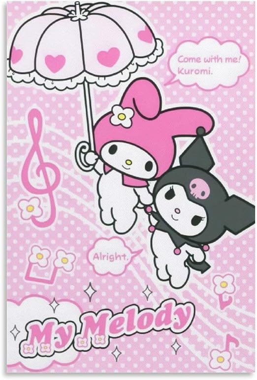Sanrio Kuromi And My Melody Canvas Art Poster and Wall Art Picture ...