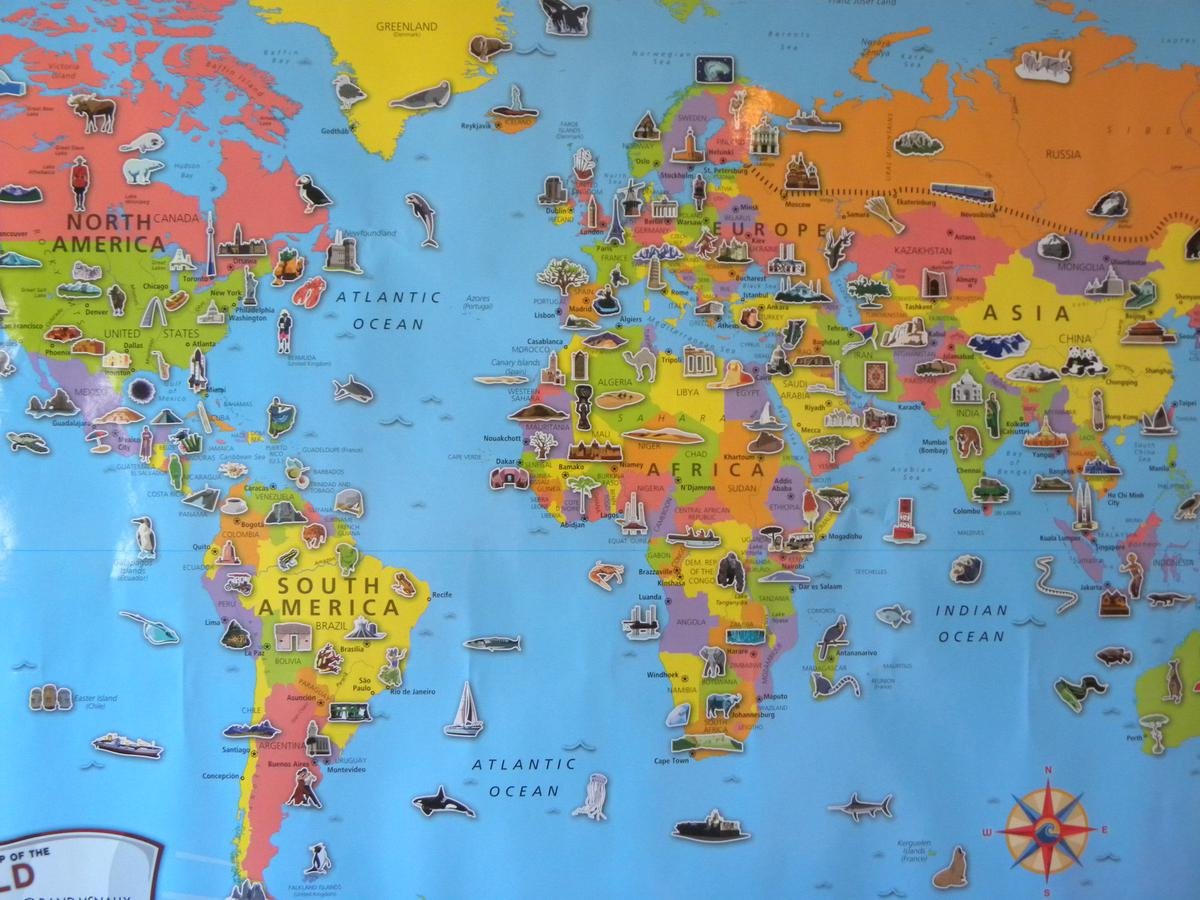 Labeled World Map Printable