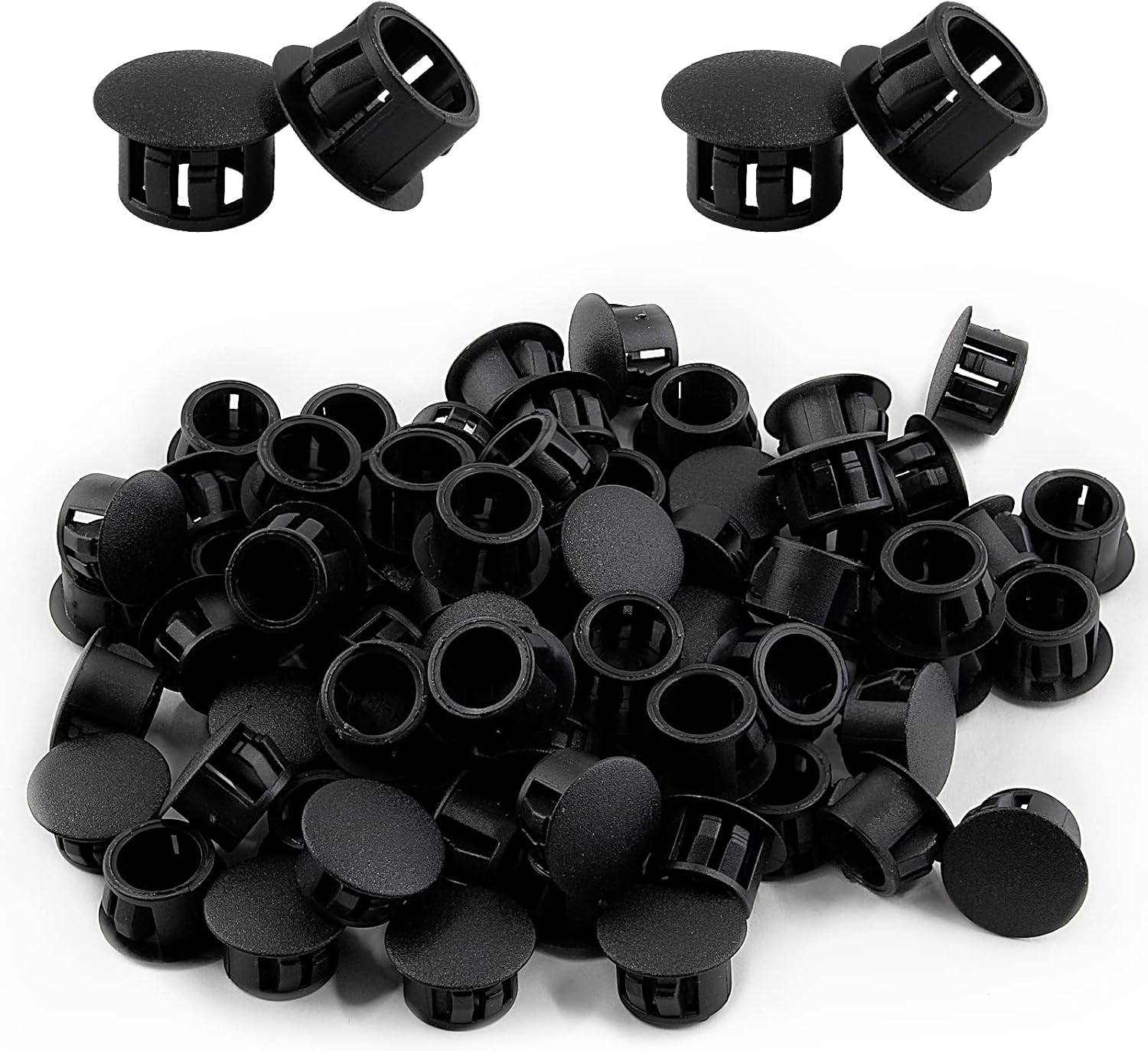 Cjueiom 60pcs 13mm / 1/2" Hole Plugs Black Plastic Hole Covers, Flush ...
