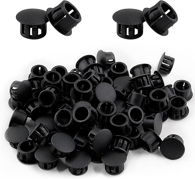 Cjueiom 60pcs 13mm / 1/2" Hole Plugs Black Plastic Hole Covers, Flush ...