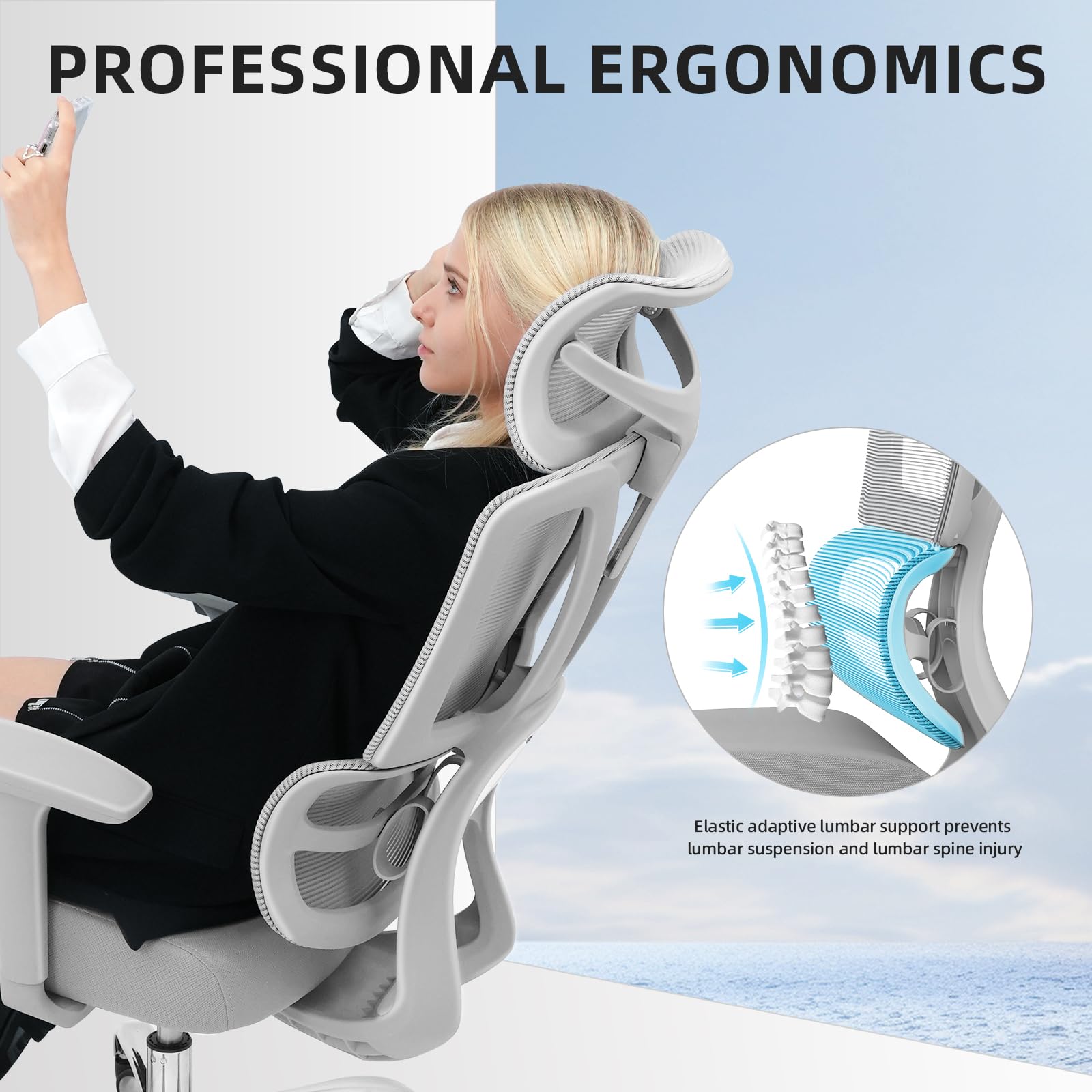 Snapklik.com : JOYFLY Ergonomic Home Office Chair, Computer Chair