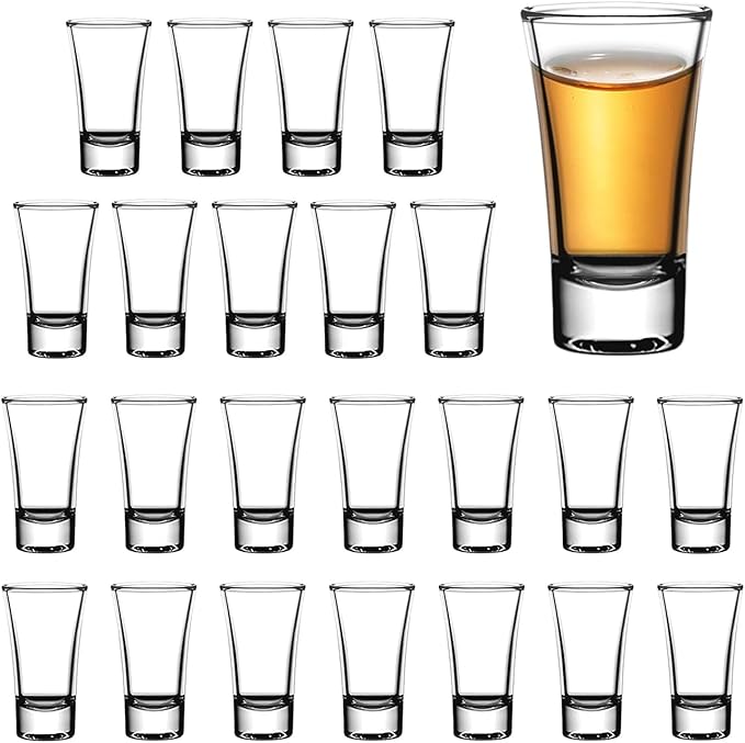 AQUATITAN Shot Glasses Set, Tequila Shot Glasses Set of 24, Clear ...