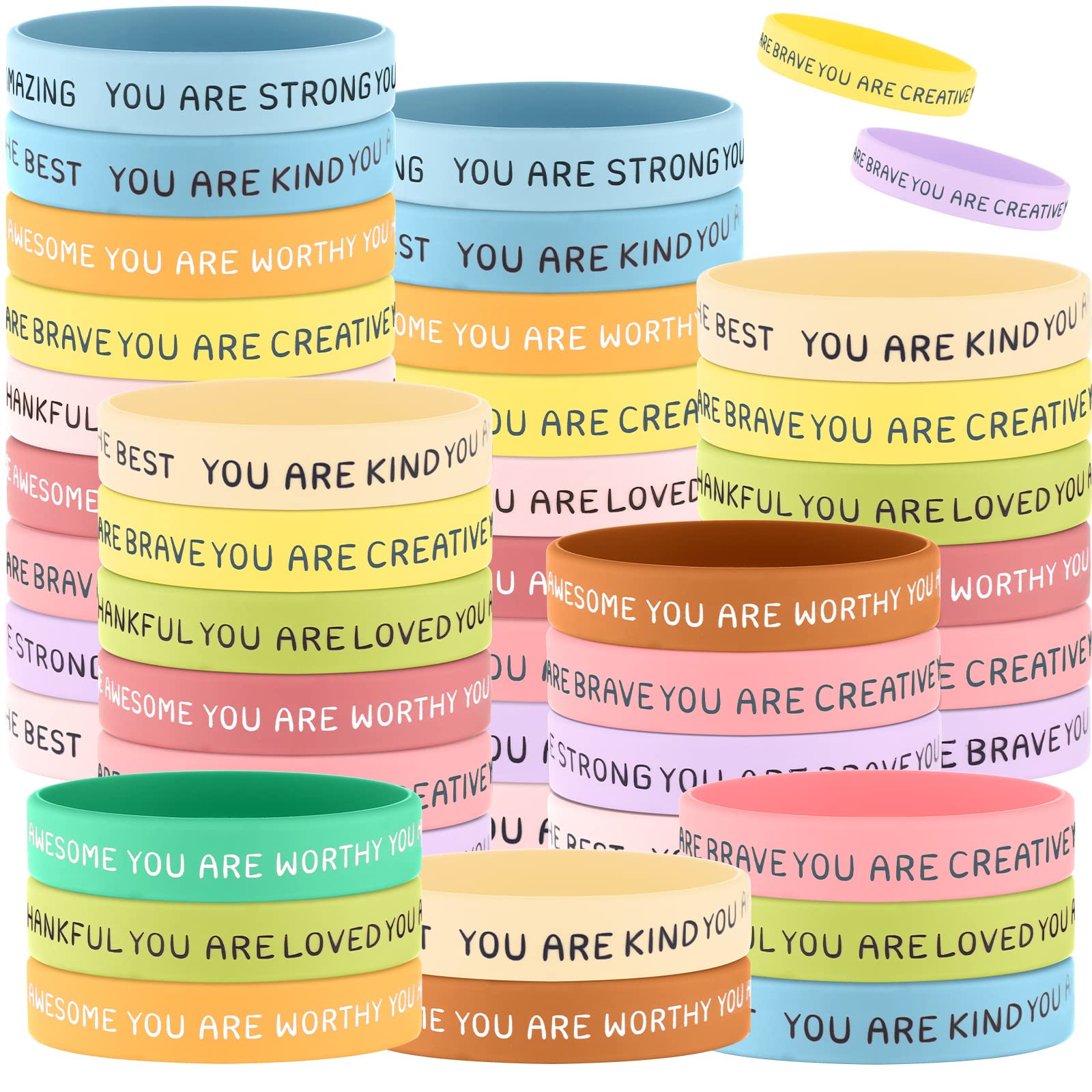 Snapklik.com : Roowest 120 Pcs Motivational Wristbands Bulk For Student ...