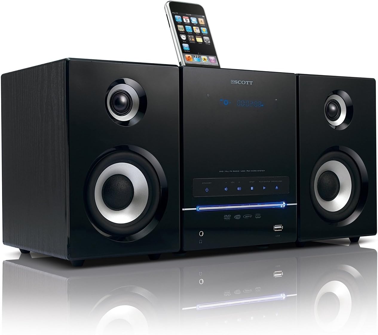 Scott i-MDX 110 DVD Audio System (I-Pod, I-Phone Dock, CD Ripping, FM ...