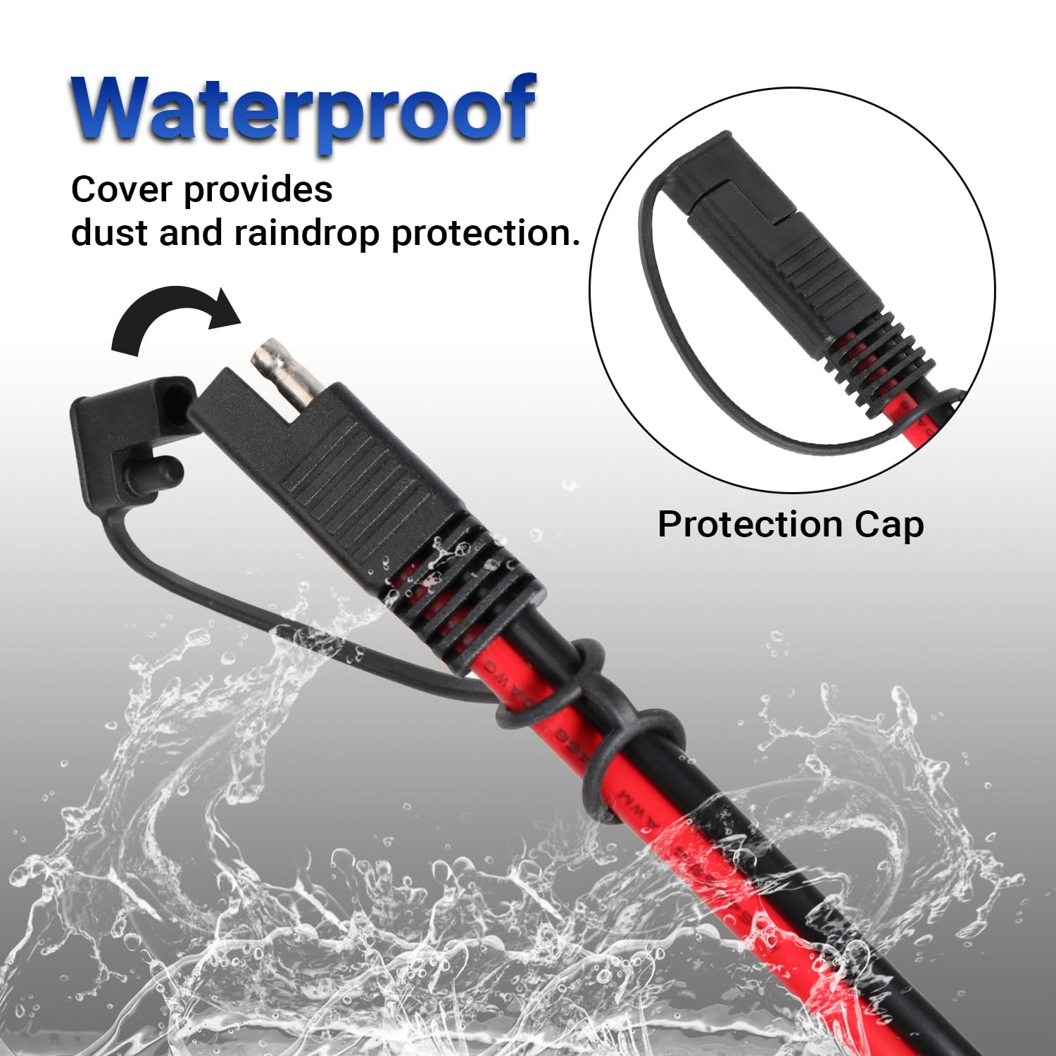 Snapklik.com : 2 Packs Of 14 AWG, 2 Pin Connector Cable 3 FT SAE ...