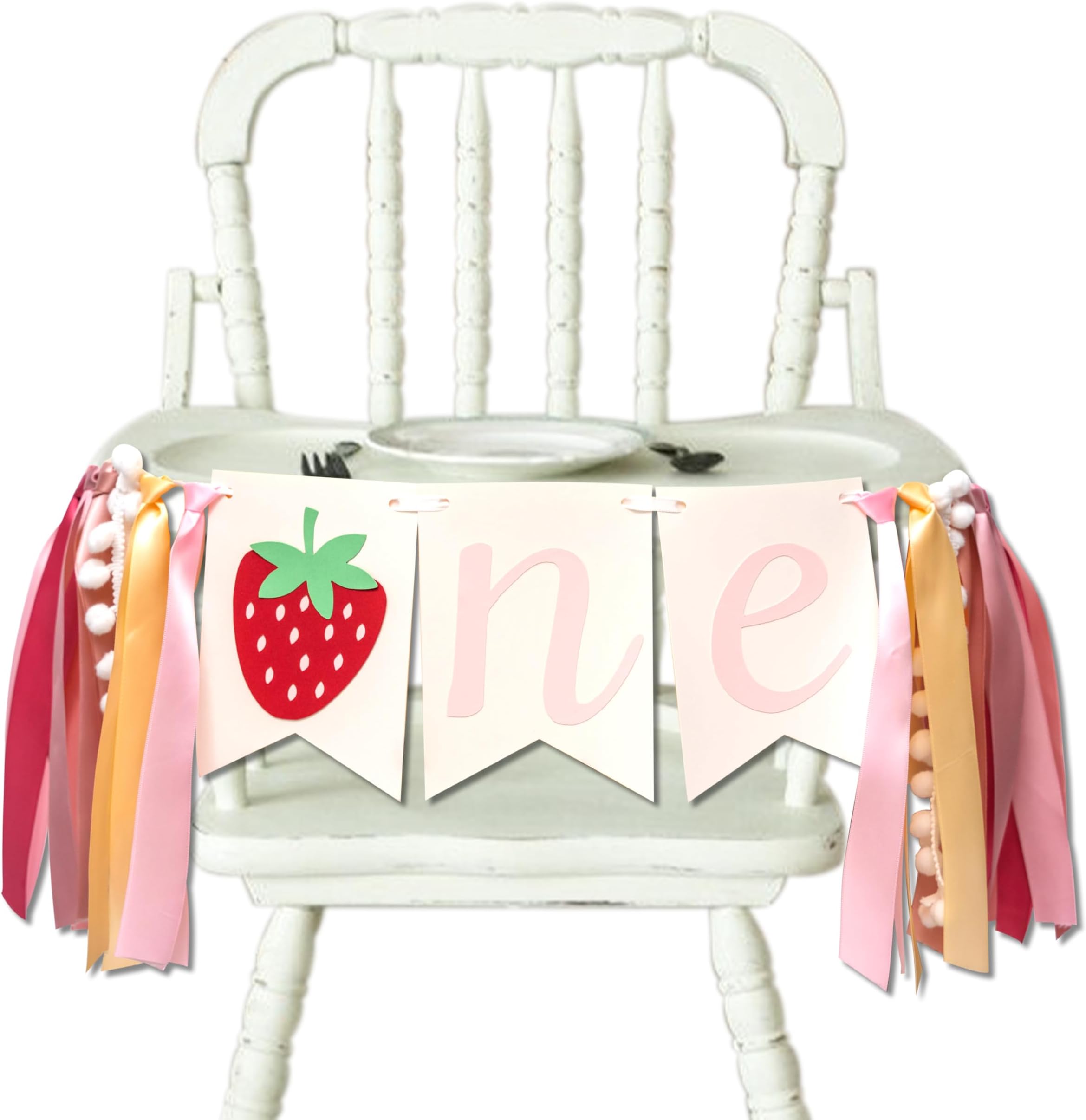 Amazon.com: Strawberry Highchair Banner - Berry Sweet One Party Decorations, Strawberry Girl 1st ...