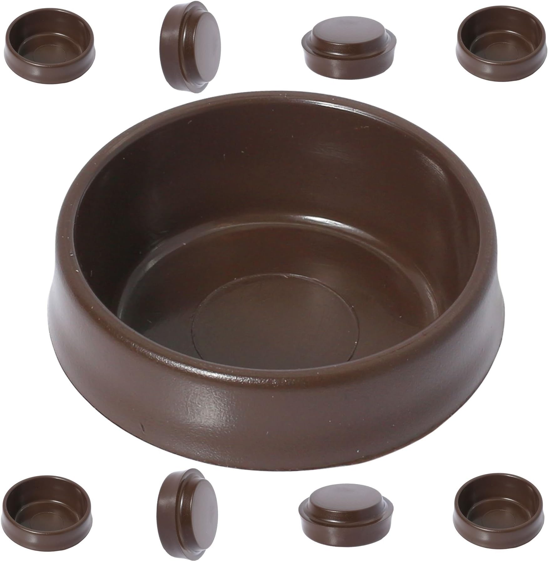 8 X CASTOR CUPS LARGE BROWN FLOOR PROTECTOR GLIDES by Selhard : Amazon ...