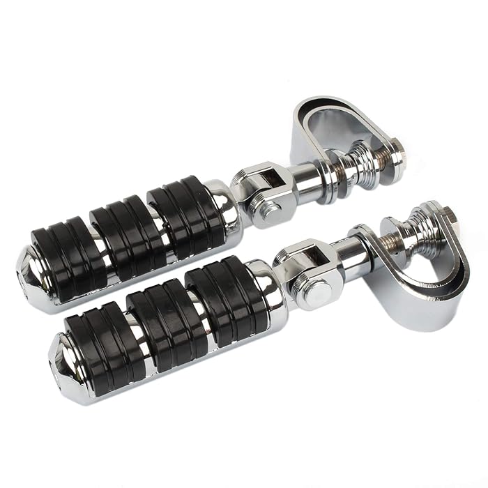 Buy Motorcycle Foot Pegs Highway Footrest Adjustable U-Clamp Mount Kits ...