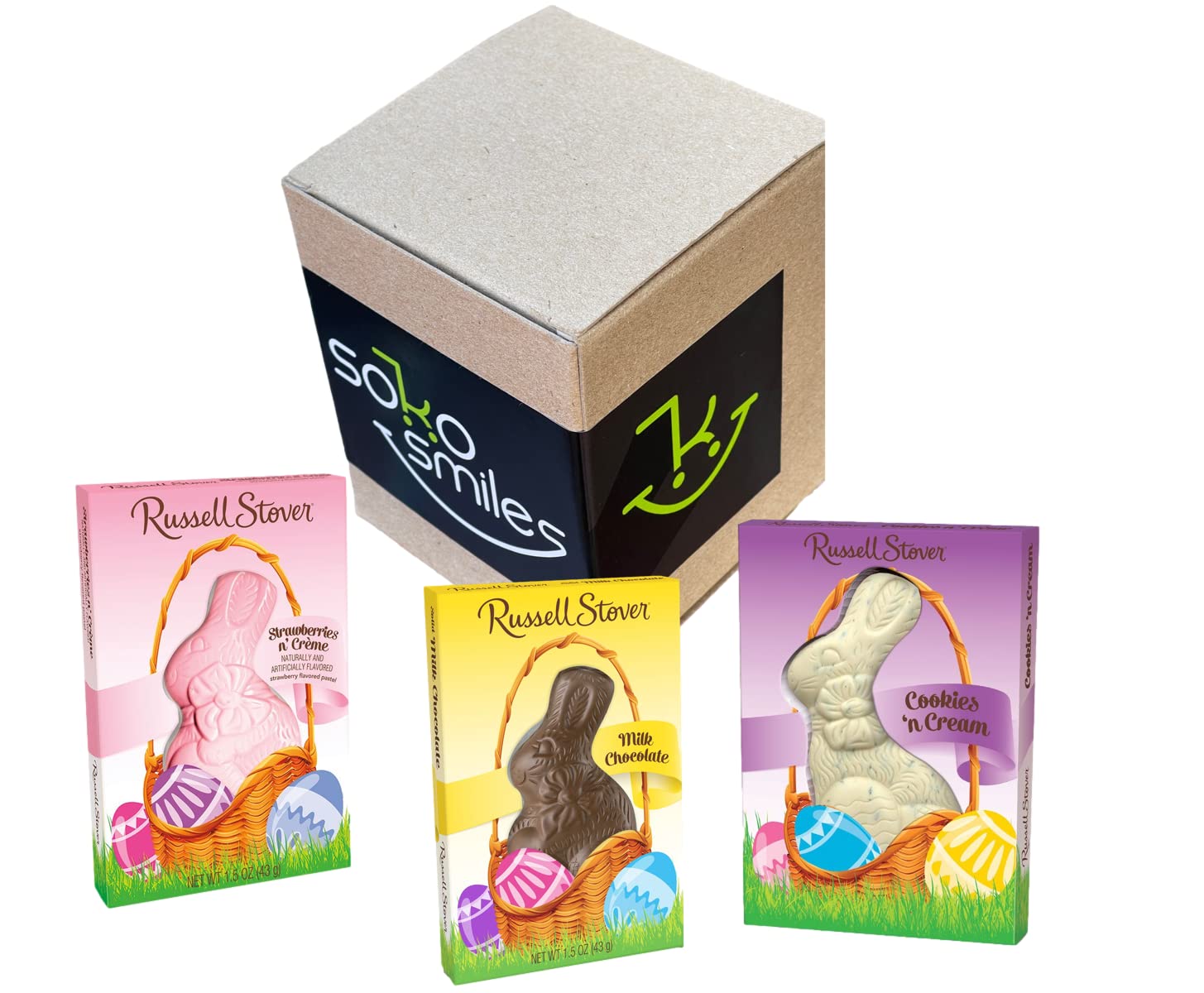 Amazon.com: Russell Stover Easter Solid Milk Chocolate Bunny 1.3 oz ...