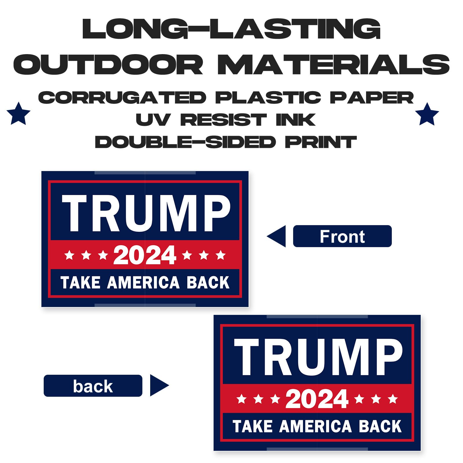 Snapklik.com : Trump 2024 Yard Signs Double Sided - 26 X 17 Inch Trump ...