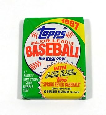 Amazon.com: 1987 Topps Baseball Wax Pack Sealed (17 Cards ...