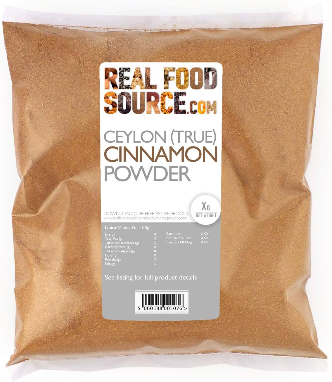 RealFoodSource Ceylon (True) Cinnamon Powder 1kg : Amazon.co.uk: Grocery