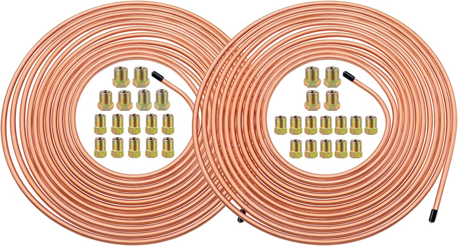 Amazon.com: weideer 25 ft 3/16" and 1/4" Brake Line Tubing Kit ...