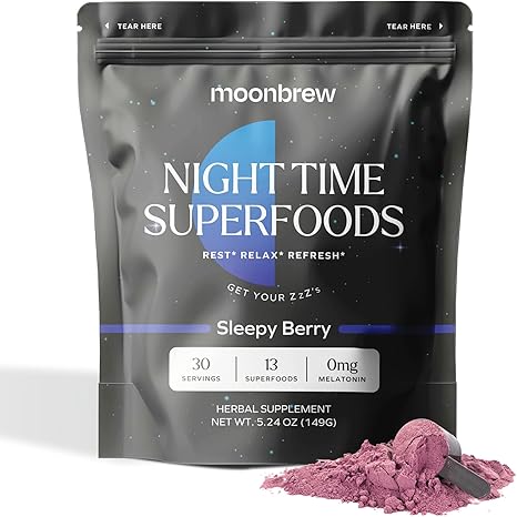 Amazon.com: NoonBrew MoonBrew Magnesium Wild Berry: Natural Melatonin ...