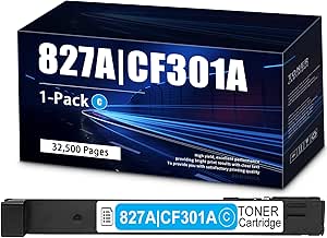 Amazon.com: 827A Cyan Toner Cartridge Replacement for HP 827A CF301A Toner Enterprise Floz MFP ...