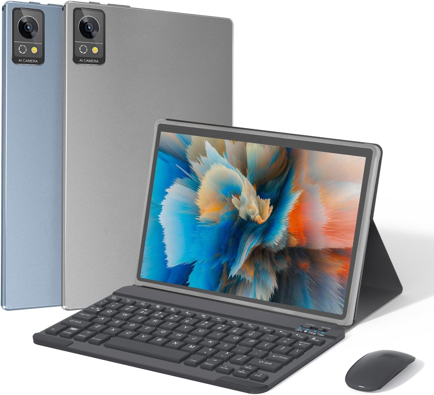 2 em 1 Tablet com Case, Teclado e Mouse, 10,1 polegadas Tablet Android ...