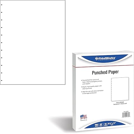 Amazon.com : PrintWorks Professional Pre Punched Paper, 2 Hole Punch ...