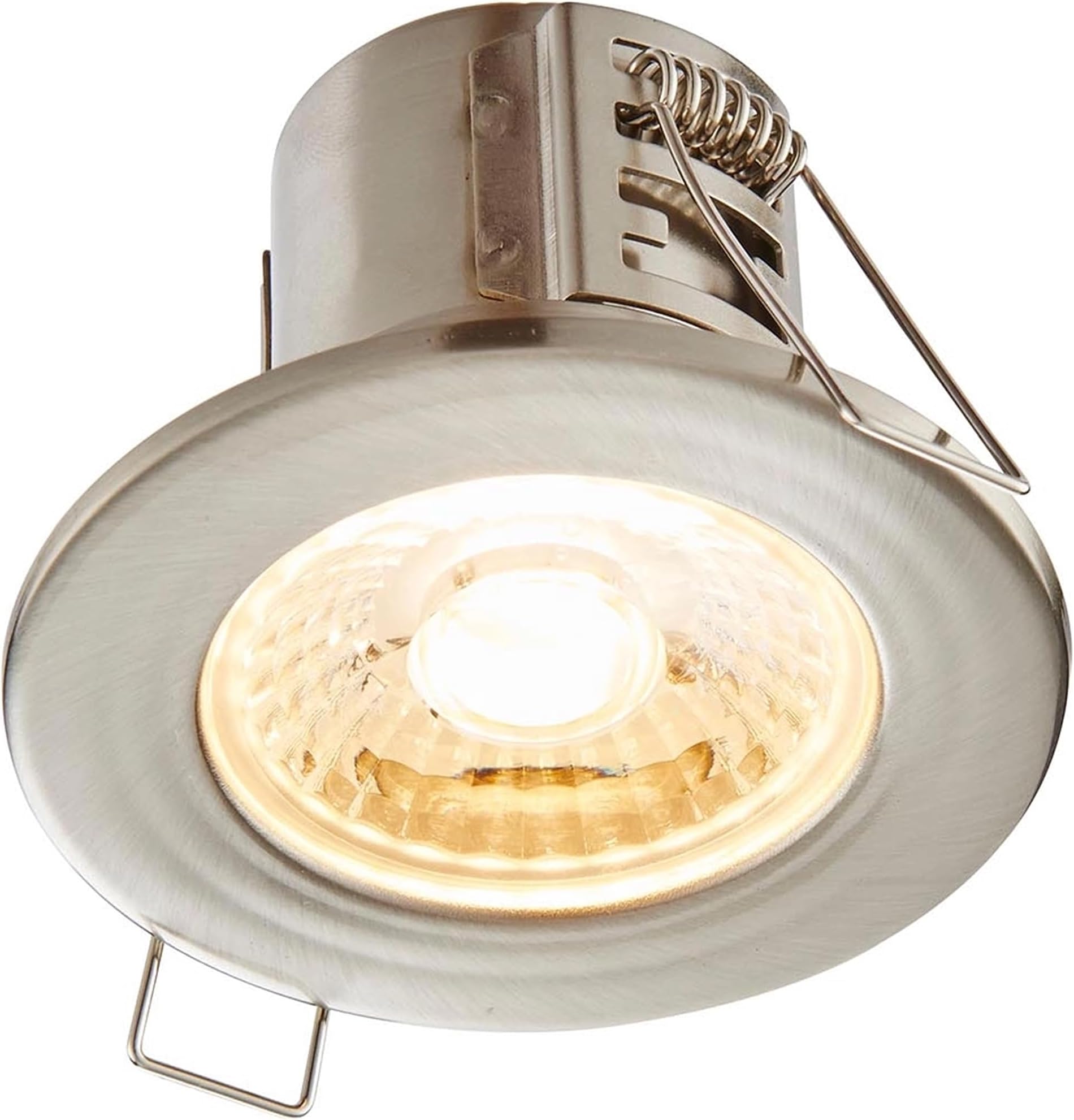 SHIELDECO 5W Fire Rated Downlight Satin Chrome Finish Dimmable Recessed ...
