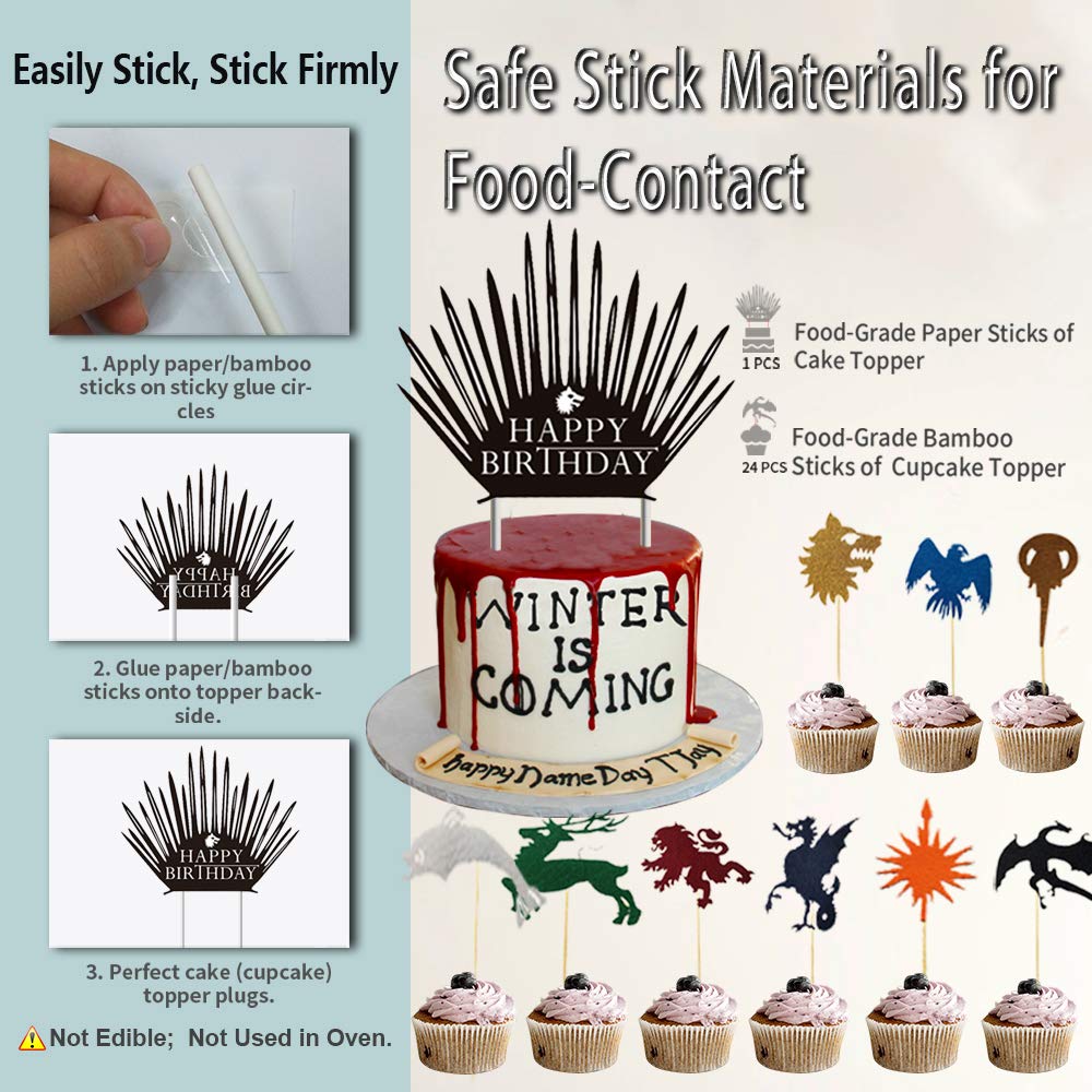 Snapklik.com : GOT Birthday Banner, Cake And Cupcake Toppers, Balloons ...