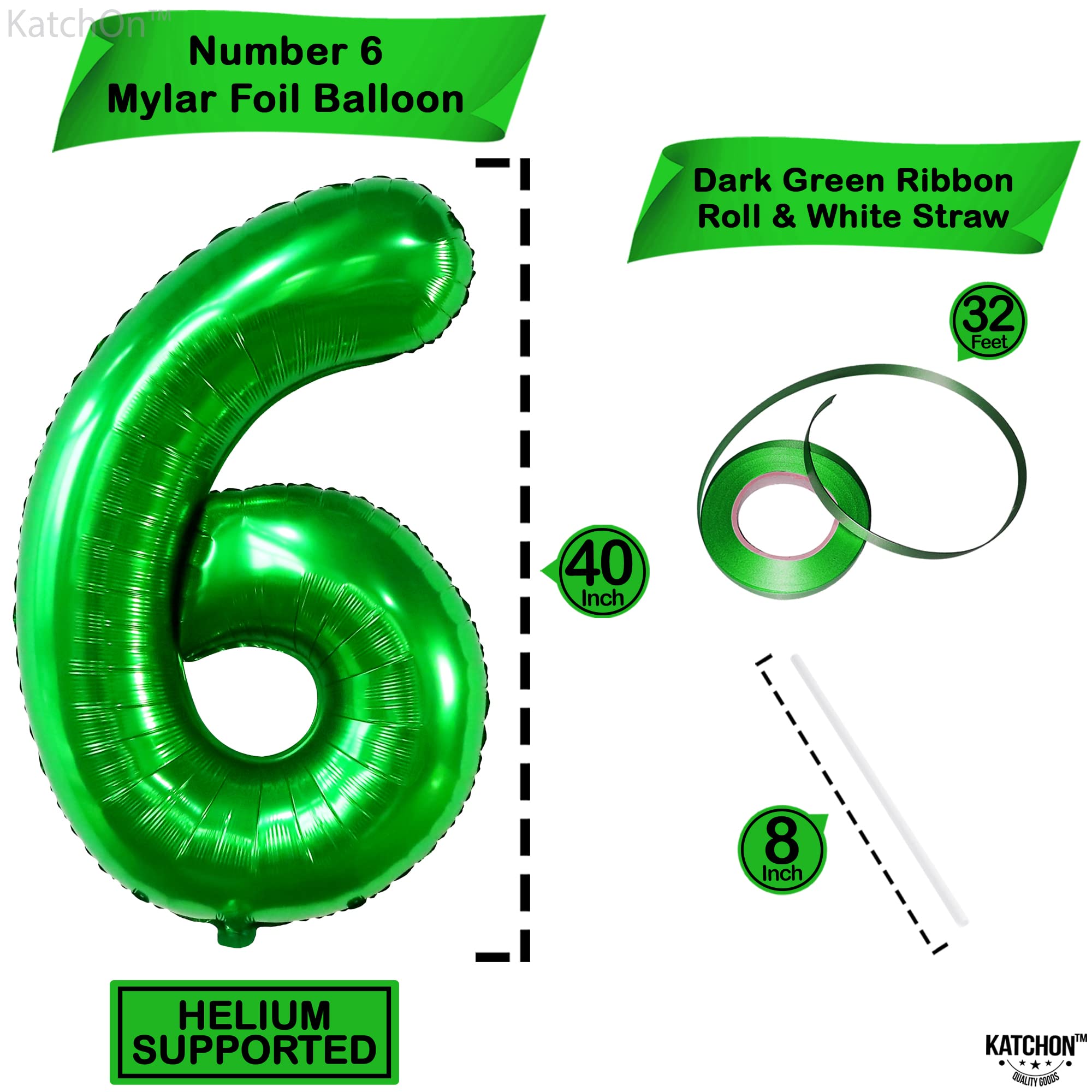 Snapklik.com : Giant Dark Green Number 6 Balloon - 40 Inch 6th Birthday ...