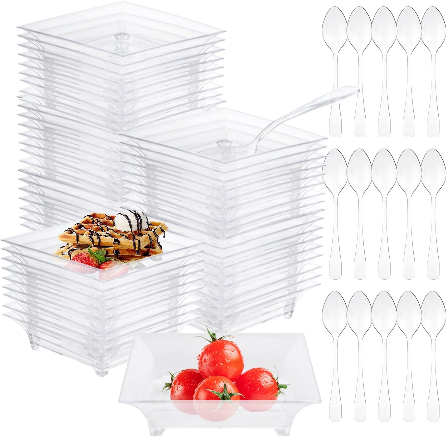 Amazon.com | LOLYSIC 200PCS Mini Dessert Plates for Appetizers with ...