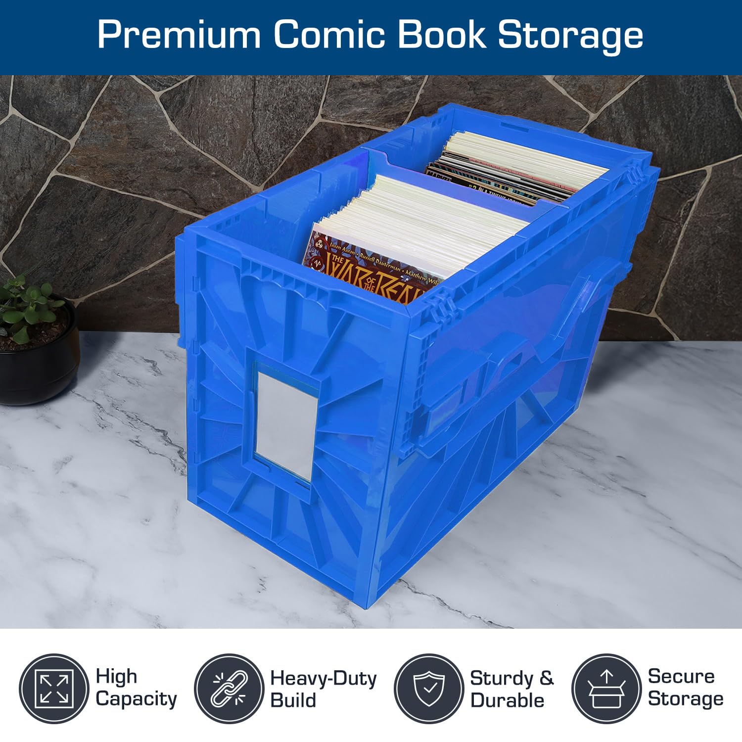 Snapklik.com : BCW Short Comic Book Bin Holds 150 Comics Stackable ...