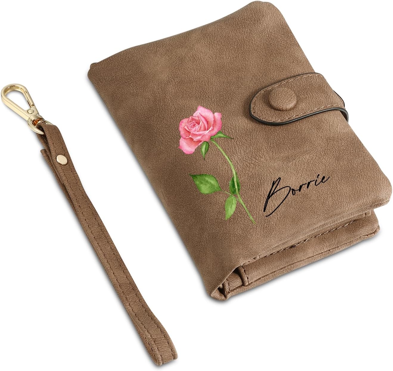 Amazon.com: Edgahisme Personalized Birth Flower Wallet for Women Custom ...