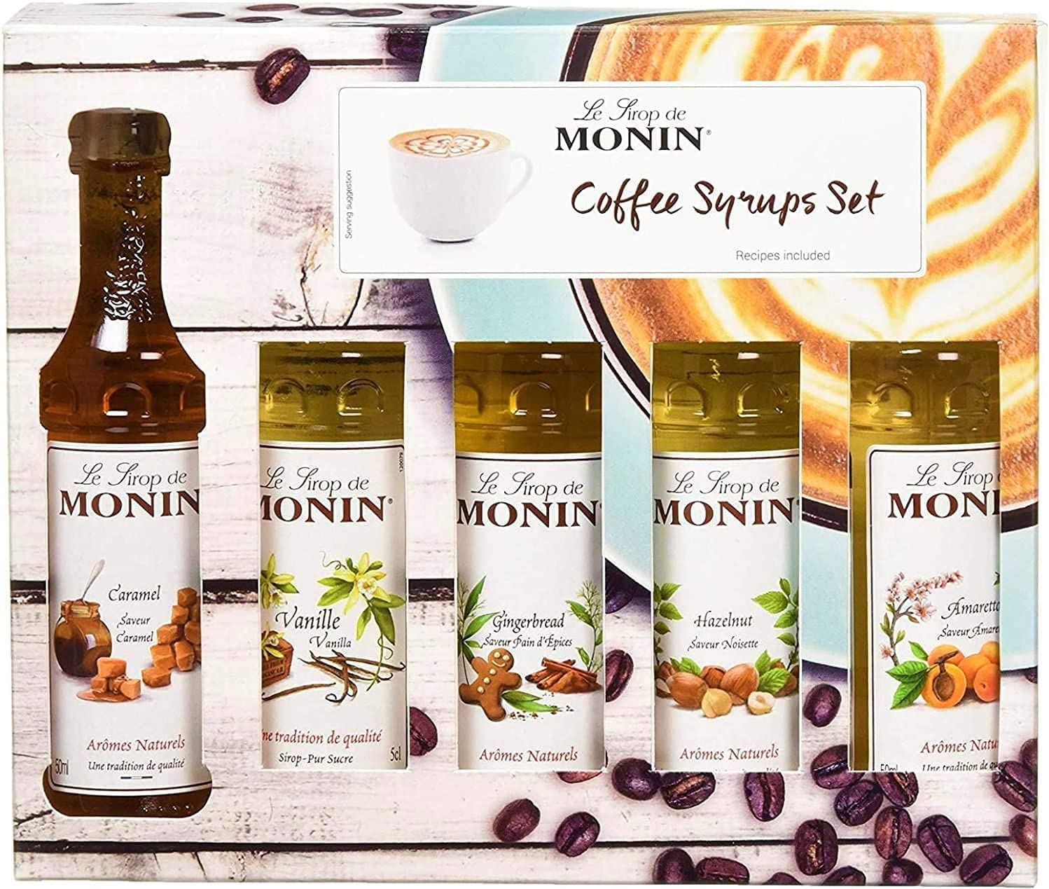 Monin Coffee Syrups Set 5x 50ml Flasche : Amazon.de: Lebensmittel ...