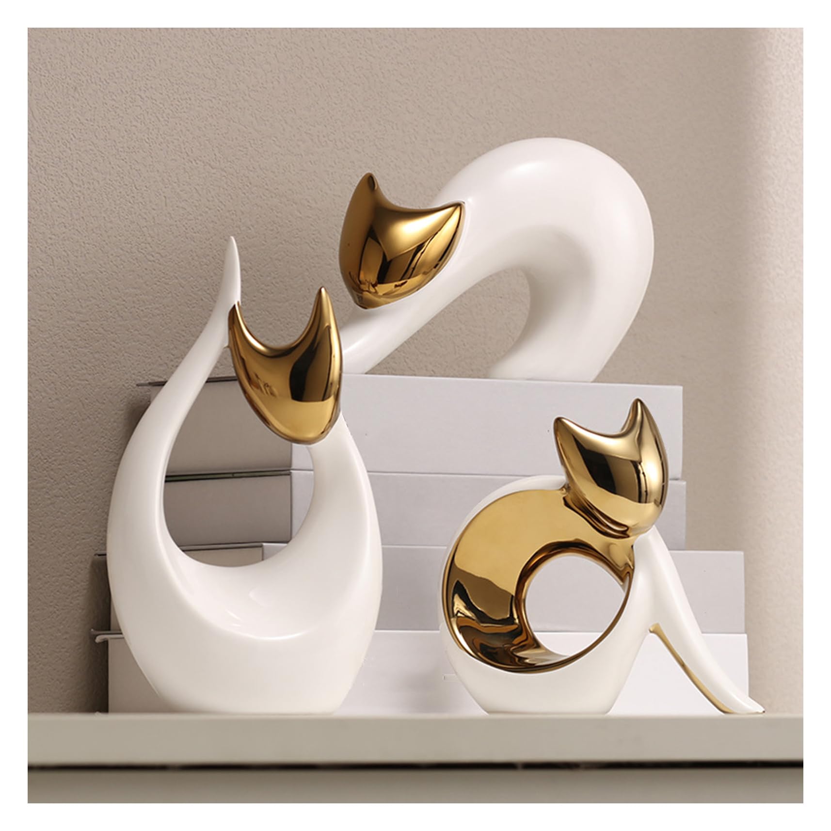 Amazon.com: AOPPLSOT Cat Deco Statue, Modern Abstract Art Sculptures ...