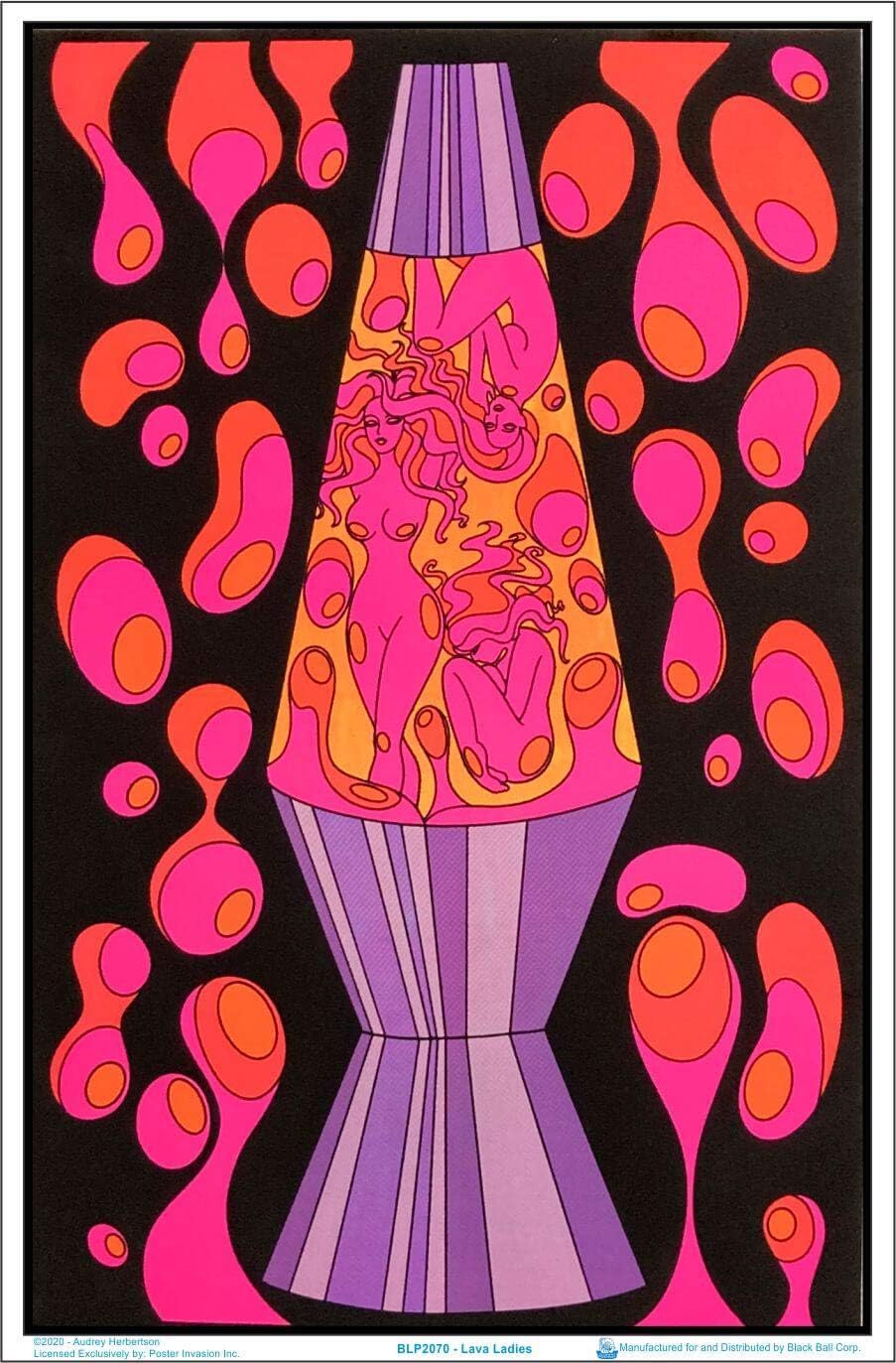 Amazon.com: Swirls Blacklight Poster Classic Retro Trippy Flocked Felt ...