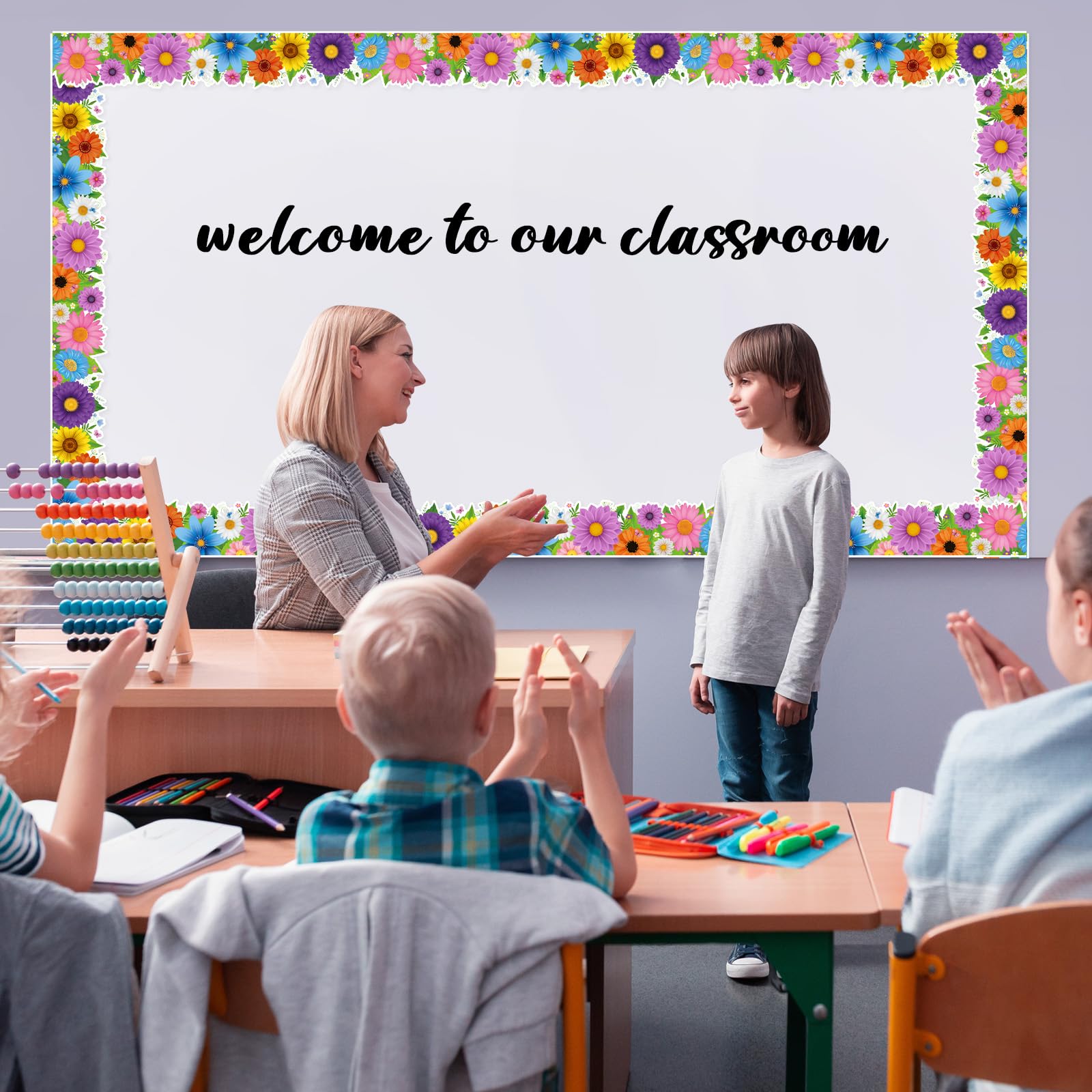 Snapklik.com : 24 Pcs Wildflower Magnetic Bulletin Board Borders For ...