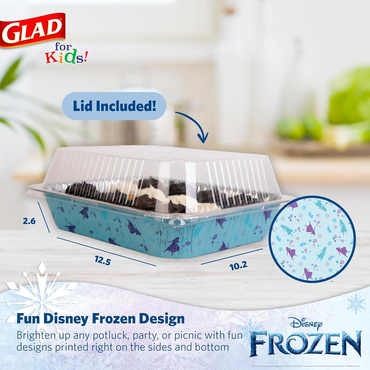 Snapklik.com : Glad Disposable Aluminum All Purpose Pans In Frozen Pattern