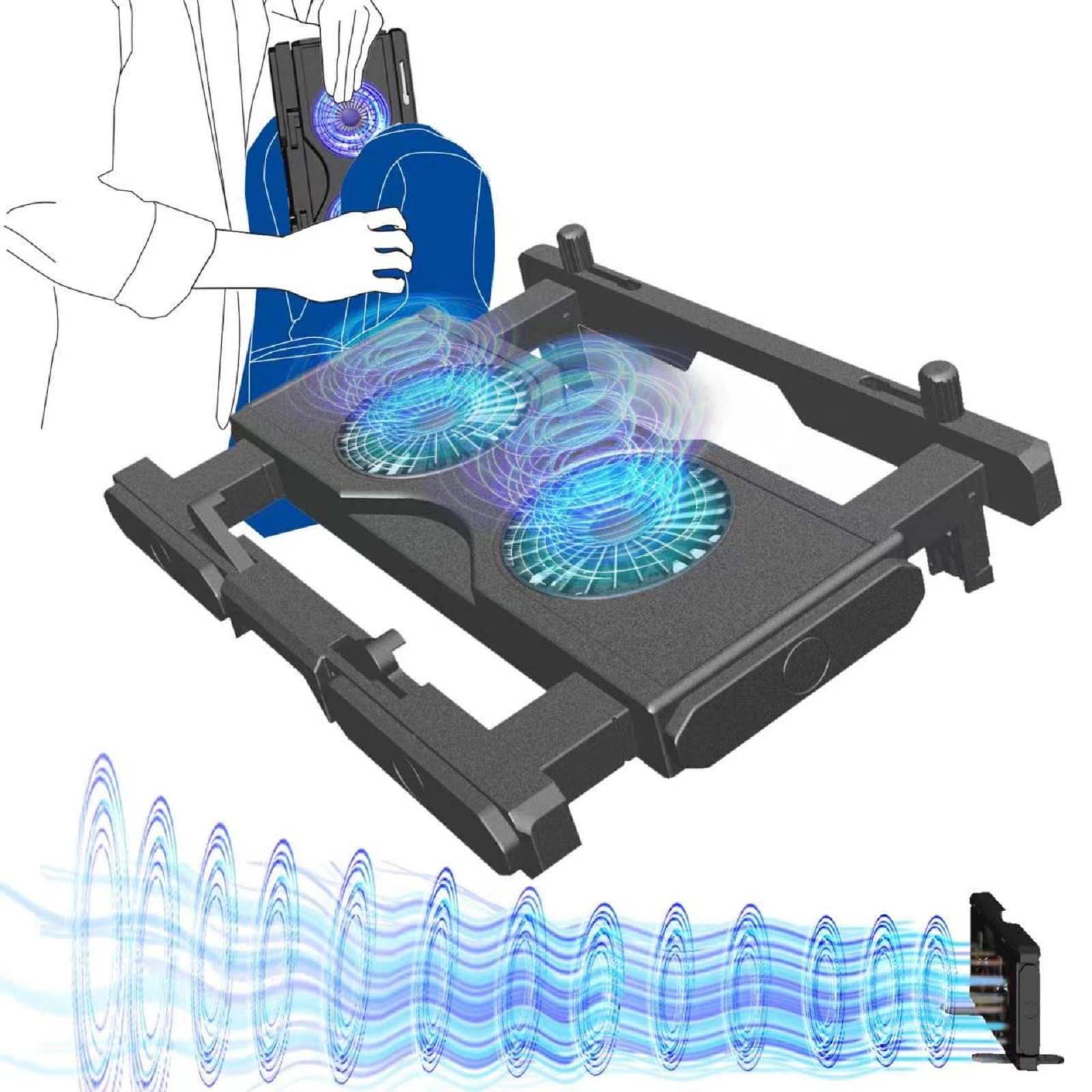 Oimaster Laptop Cooler Gaming Laptop Cooling Pad Ergonomic Portable ...