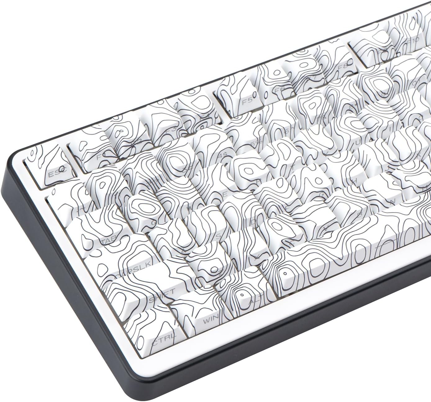 Amazon.com: TIMSEKER 131 Keys White Topographic Keycap, PBT Material ...