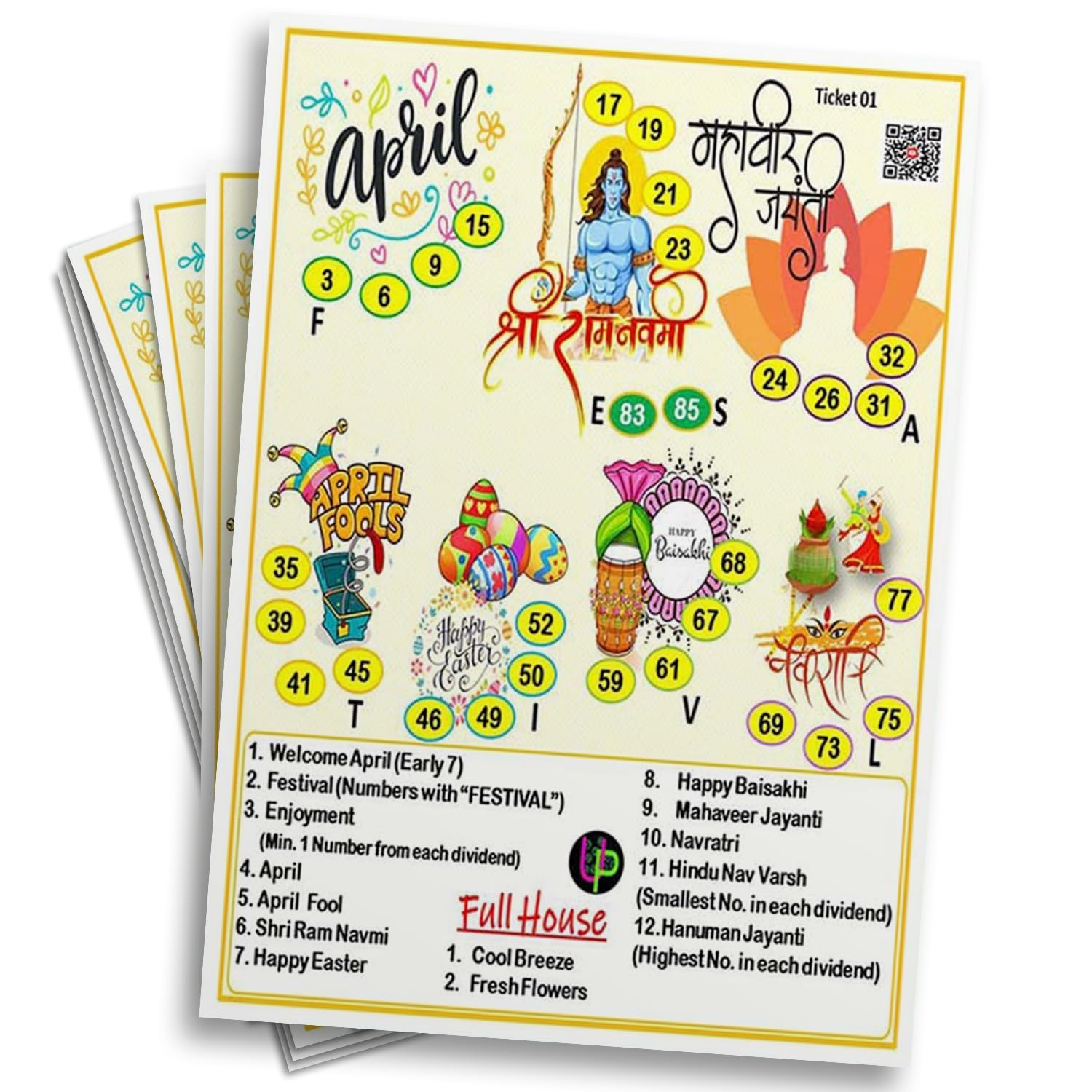 Buy UltPult Tambola April Month Theme Tambola Tickets (English) – Fun ...