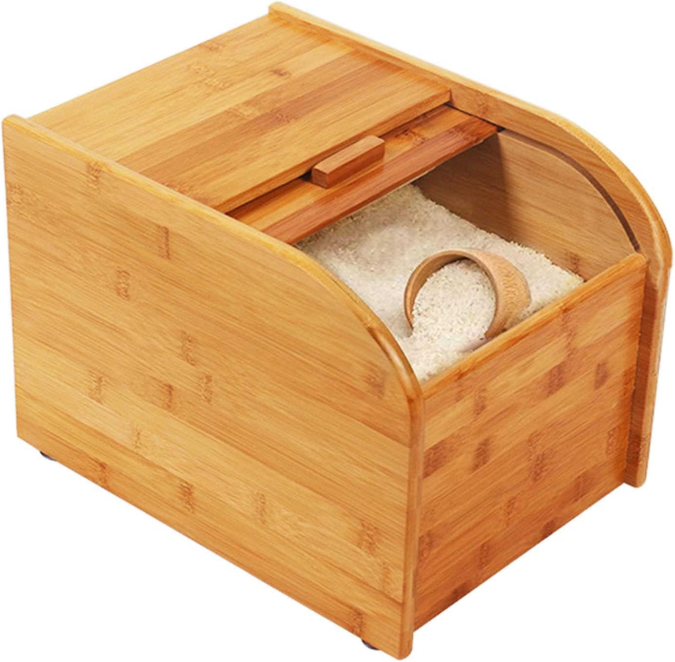 Amazon.com: Wooden Rice Container Storage Rice Dispenser Rice Storage ...