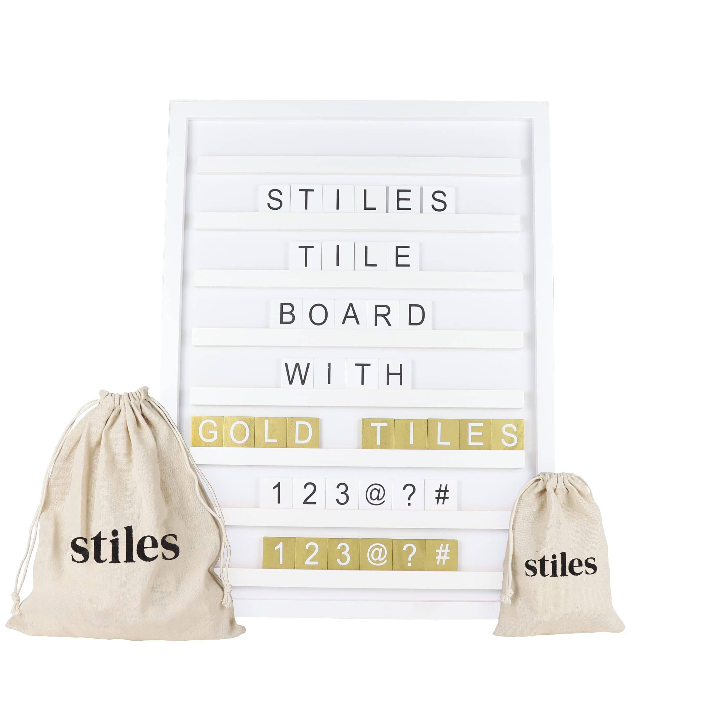 Wood Tile Letter Board Set and Premium Letter Set Bundle, 23.6" x 17.7 ...