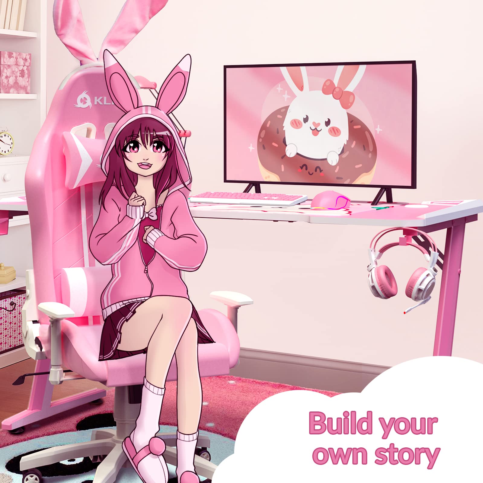 KLIM Gaming Chair Pink Kawaii...B09PNR568L | Encarguelo.com
