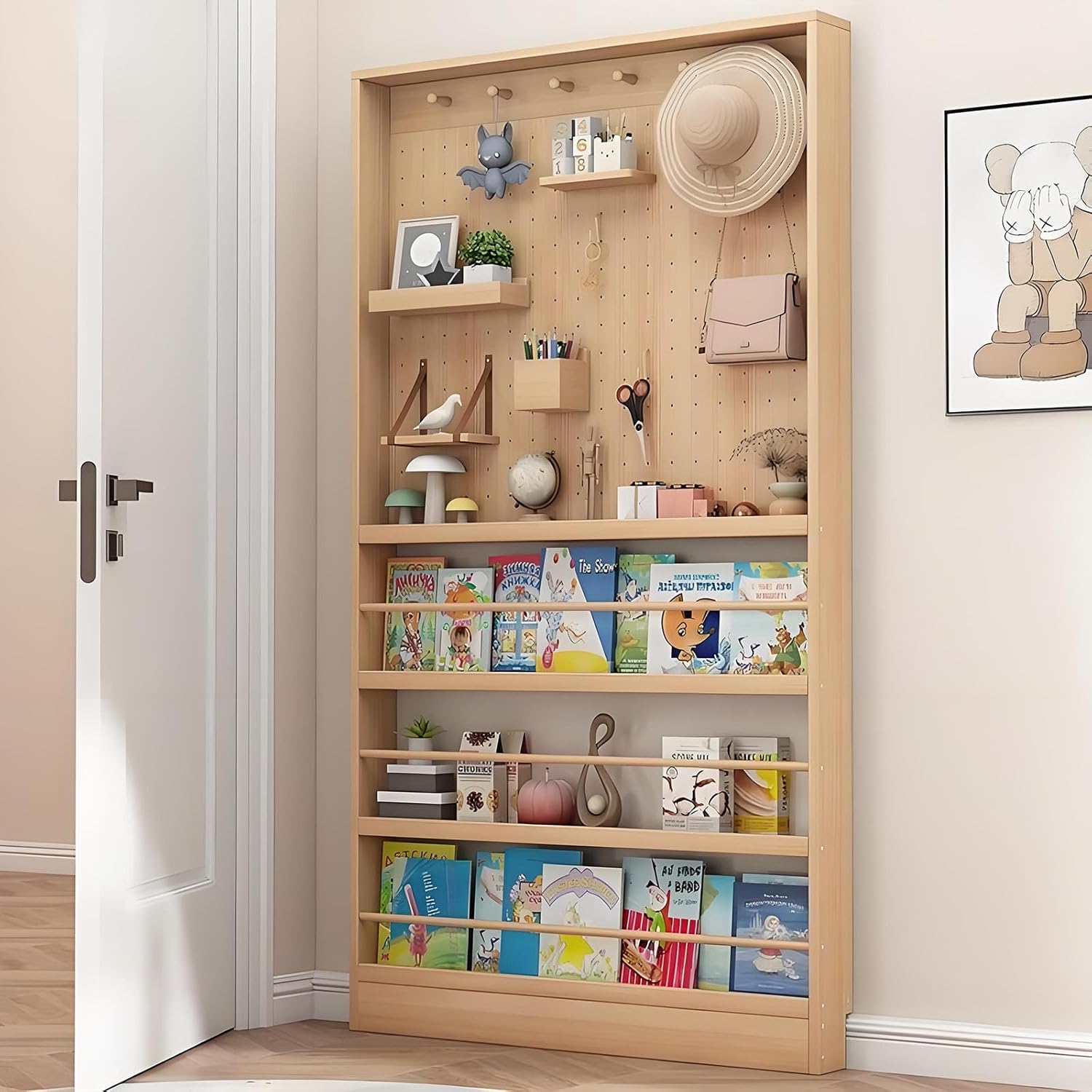 Amazon.com: AKFJOSGE Behind Door Bookshelf,Toddler Bookshelf,Storage ...